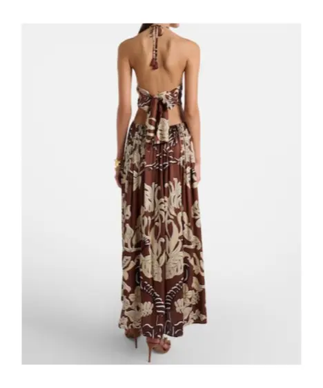 Poupette St Barth Isore Printed Halterneck Maxi Dress