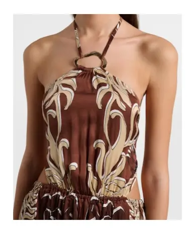 Poupette St Barth Isore Printed Halterneck Maxi Dress