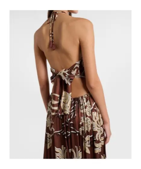 Poupette St Barth Isore Printed Halterneck Maxi Dress
