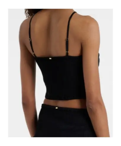 Poupette St Barth Floral Appliqué Crop Top