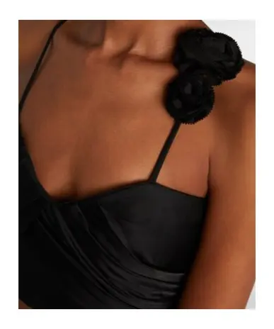 Poupette St Barth Floral Appliqué Crop Top