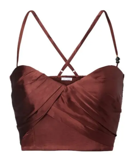 Poupette St Barth Palmire Satin Crop Top