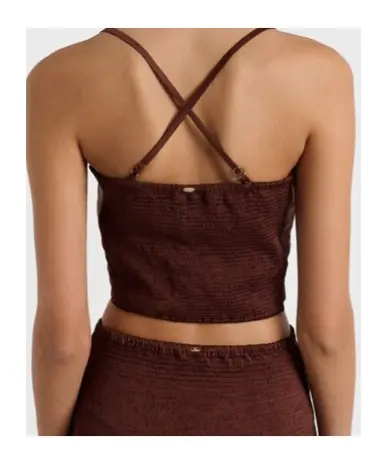 Poupette St Barth Palmire Satin Crop Top