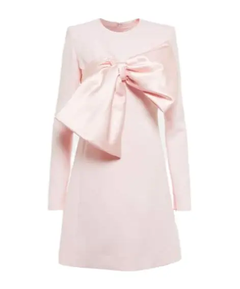 Giambattista Valli Bow Detail Crêpe Mini Dress - Pink
