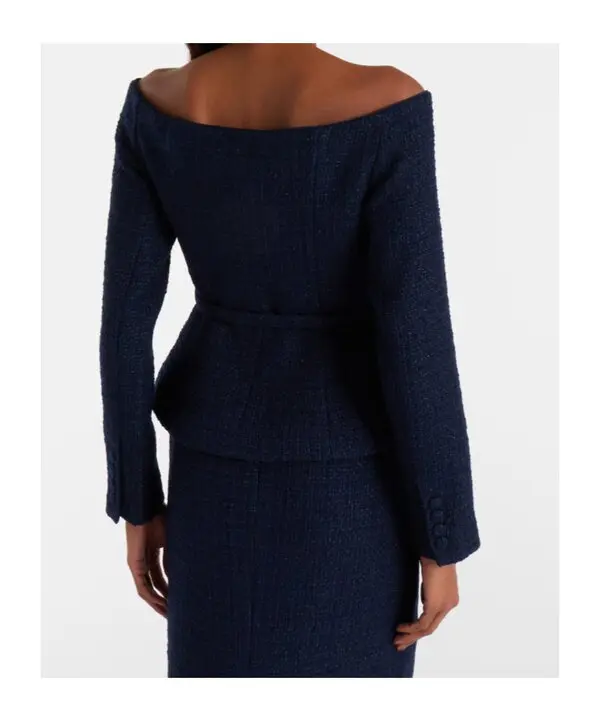 Roland Mouret Off-shoulder Boucle Top