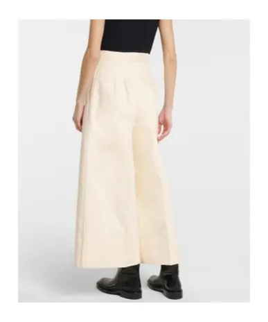 JIL SANDER Wide-leg Cotton Gabardine Pants
