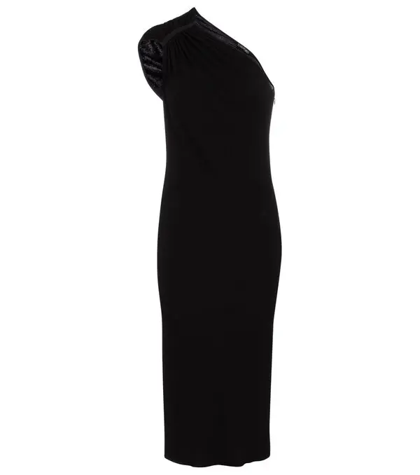 TOM FORD One-shoulder Jersey Midi Dress - Black