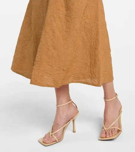 Nanushka Bri Crinkled Sateen Midi Skirt
