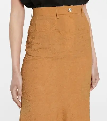 Nanushka Bri Crinkled Sateen Midi Skirt