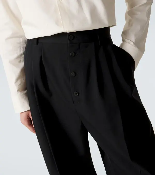 Jacquemus Fernando Pleated Wool Tapered Pants