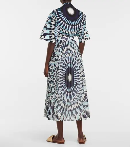 Valentino Garavani Printed Cotton And Silk Midi Skirt