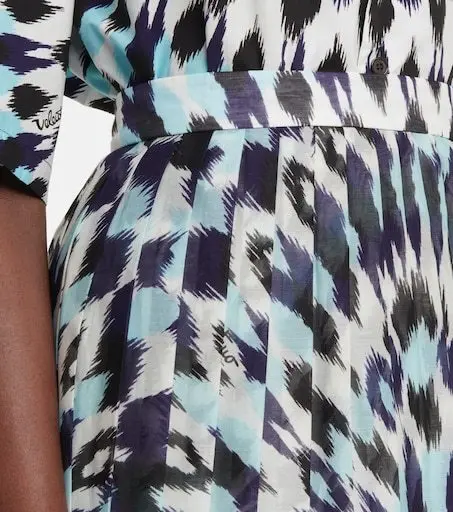 Valentino Garavani Printed Cotton And Silk Midi Skirt