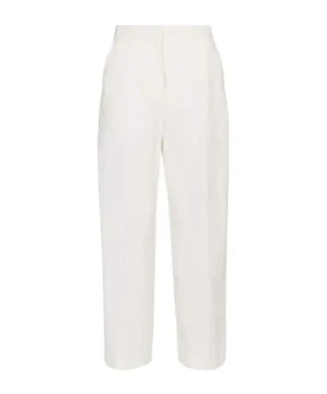 JIL SANDER High-rise Straight Cotton-blend Pants
