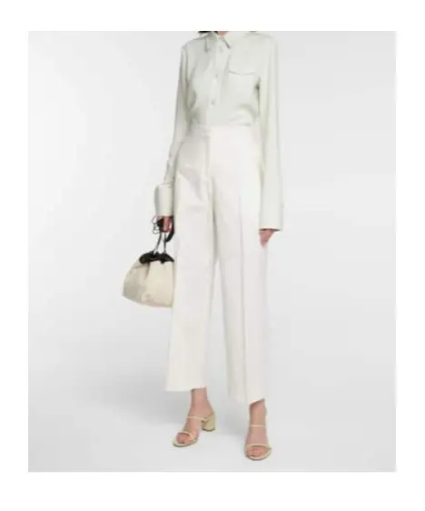 JIL SANDER High-rise Straight Cotton-blend Pants