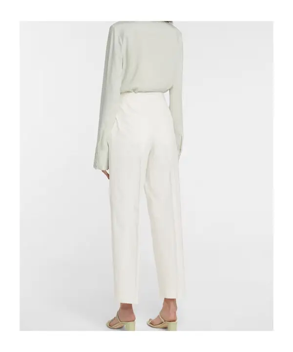 JIL SANDER High-rise Straight Cotton-blend Pants