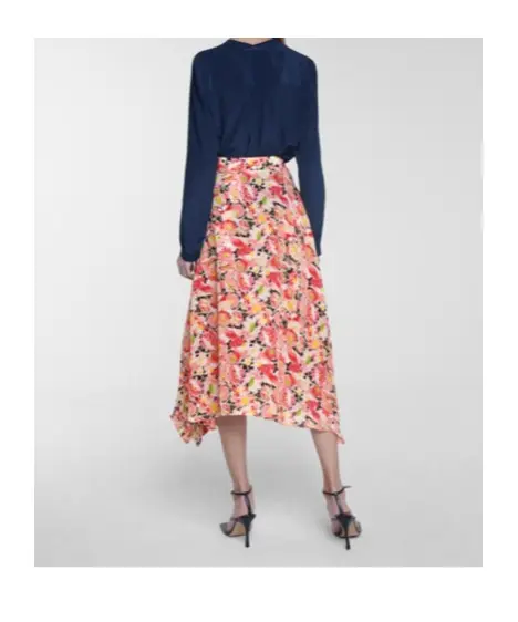 Stella McCartney Ashlyn Floral Silk Midi Skirt