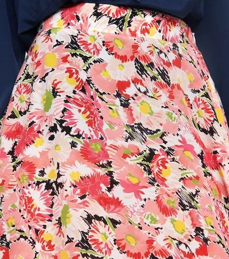Stella McCartney Ashlyn Floral Silk Midi Skirt