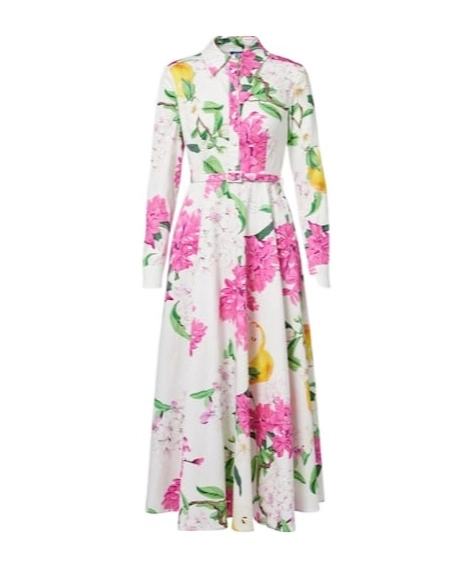 LEO Lin Zara Belted Floral Print Cotton Midi Dress - No