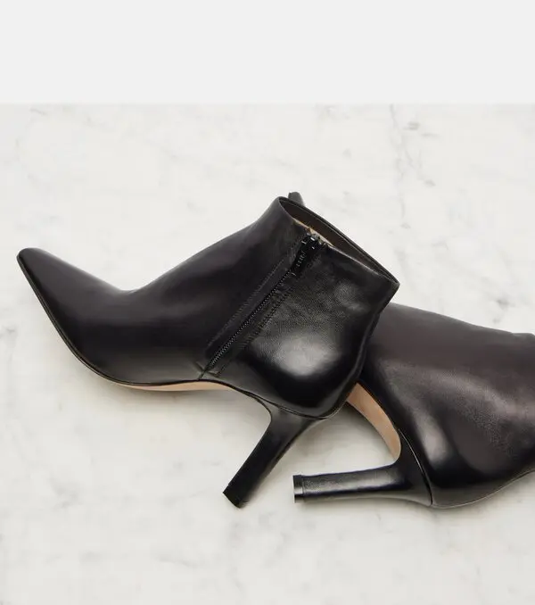 THE ROW Carla 80 Leather Ankle Boots