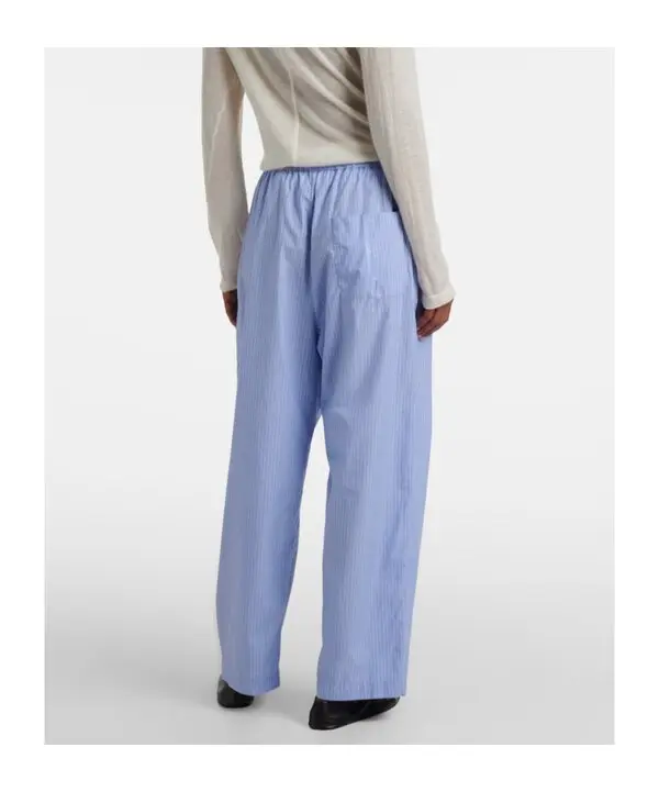 THE ROW Orien Striped Cotton Wide-leg Pants