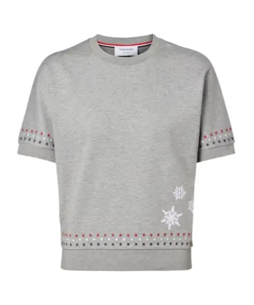 Thom Browne Embroidered Cotton Jersey T-shirt
