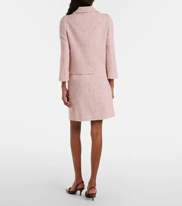 SHUSHU/TONG Belted Cotton-blend Tweed Pencil Skirt