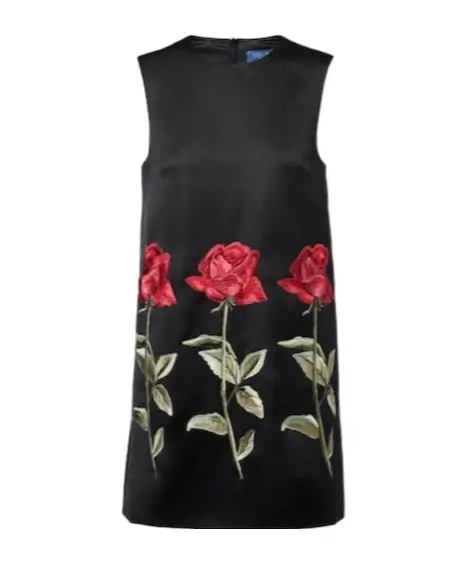 LEO Yvonne Floral Embroidered Minidress - Black