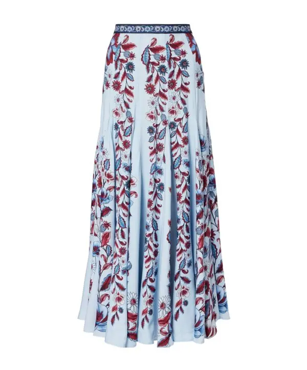 Farm Rio Marcelle Pleated Maxi Skirt