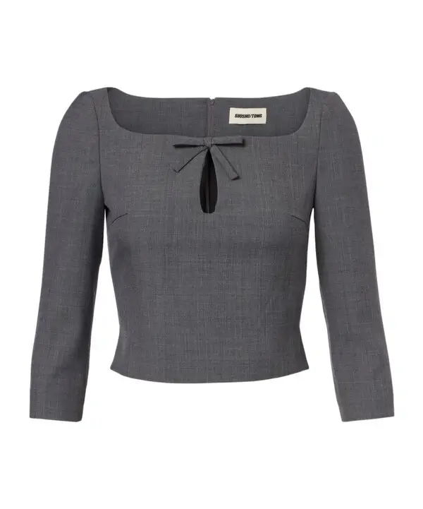 SHUSHU/TONG Bow-detail Cutout Top