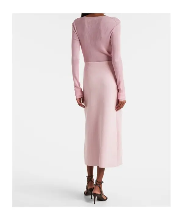 Khaite Patri Knitted Wool Midi Skirt