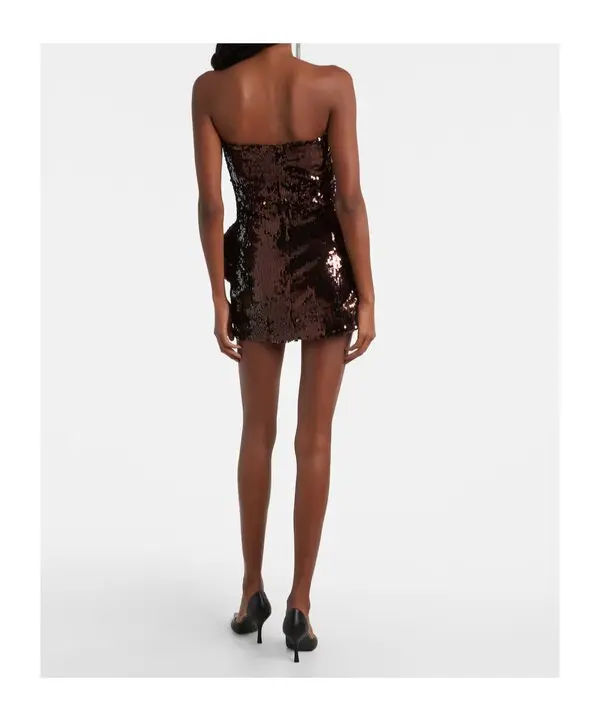 Magda Butrym Floral-appliqué Sequined Minidress