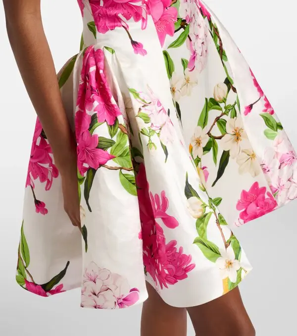 LEO Strapless Floral Print Fit And Flare Mini Dress