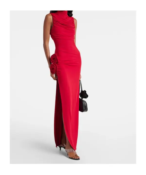 Magda Butrym Floral-appliqué Draped Gown