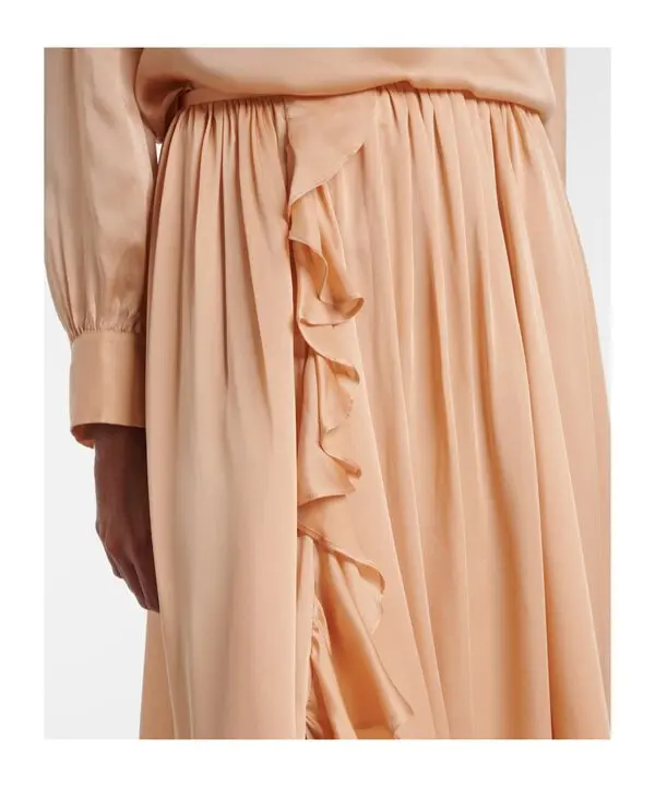 Ulla Johnson Zena Ruffled Silk Chiffon Midi Skirt