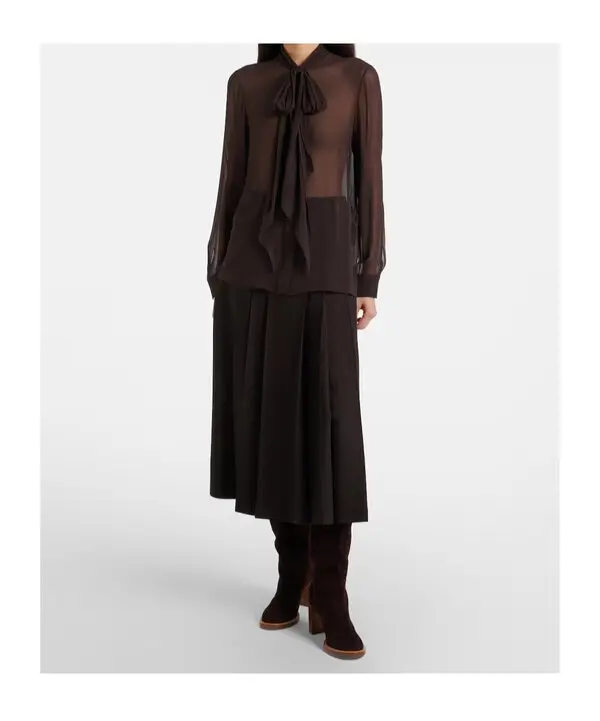 Gabriela Hearst Pleated Midi Skirt