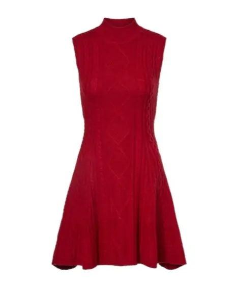 Staud Charade Cable-knit Wool-blend Minidress
