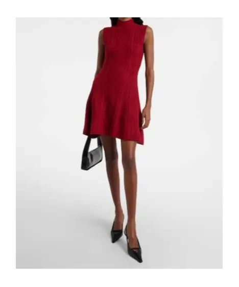 Staud Charade Cable-knit Wool-blend Minidress