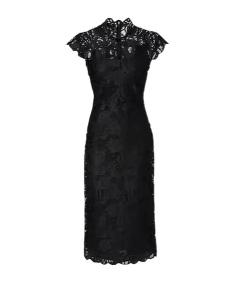 Staud Rosaline Guipure Lace Cocktail Dress - Black