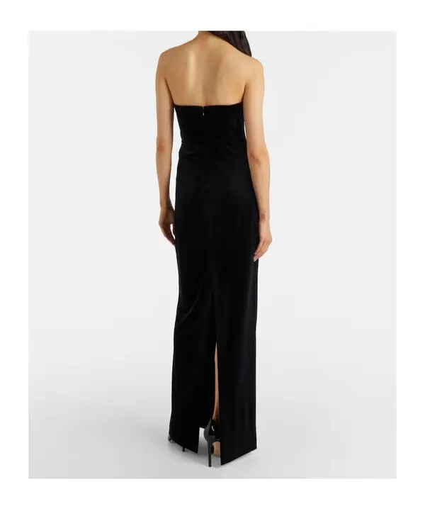 LEO Marilyn Cutout Floral-appliqué Velvet Gown