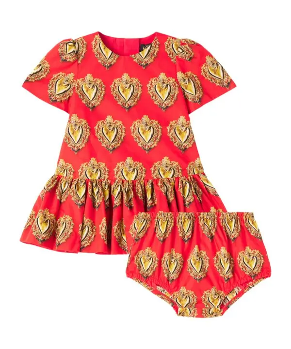 Dolce & Gabbana Printed Cotton Dress And Lantern Pants Set