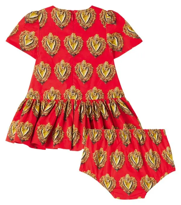 Dolce & Gabbana Printed Cotton Dress And Lantern Pants Set