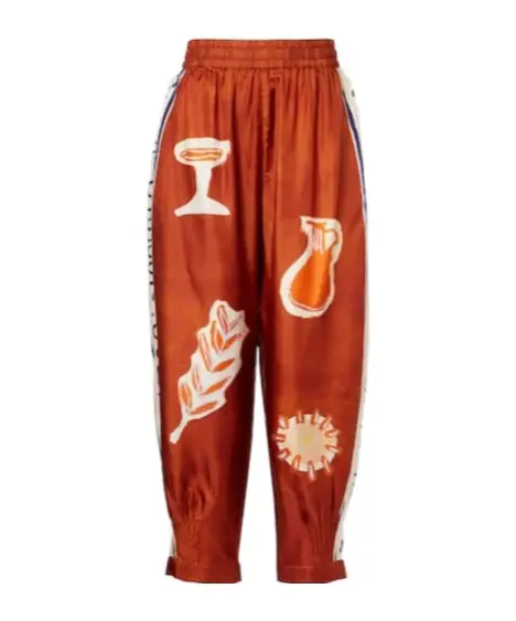 ALEMAIS X Lrnce Soleil D'amour Silk Tapered Pants - Red
