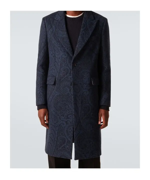 Etro Paisley Wool And Cashmere Jacquard Coat