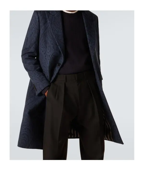 Etro Paisley Wool And Cashmere Jacquard Coat