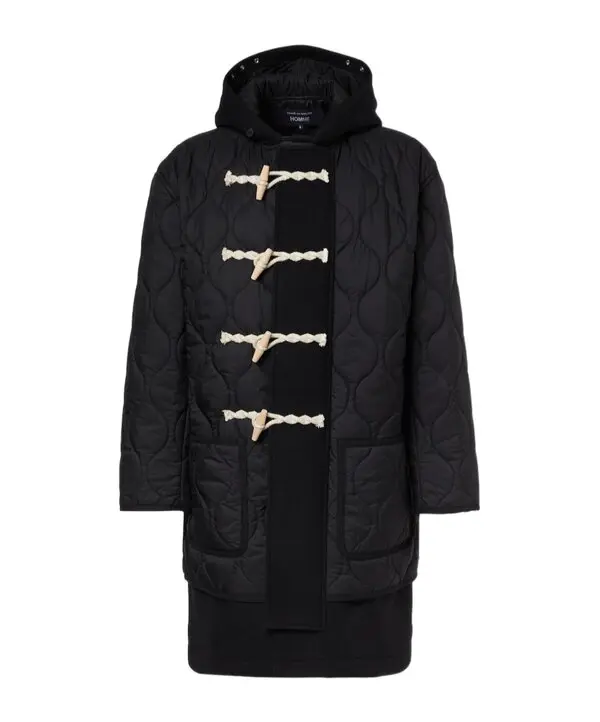 Comme Des Garçons Quilted Wool Duffel Coat - Black