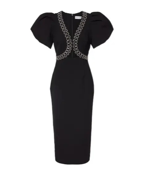 Rebecca Vallance Nyx Embellished Puff Sleeve Cocktail Dress - Black