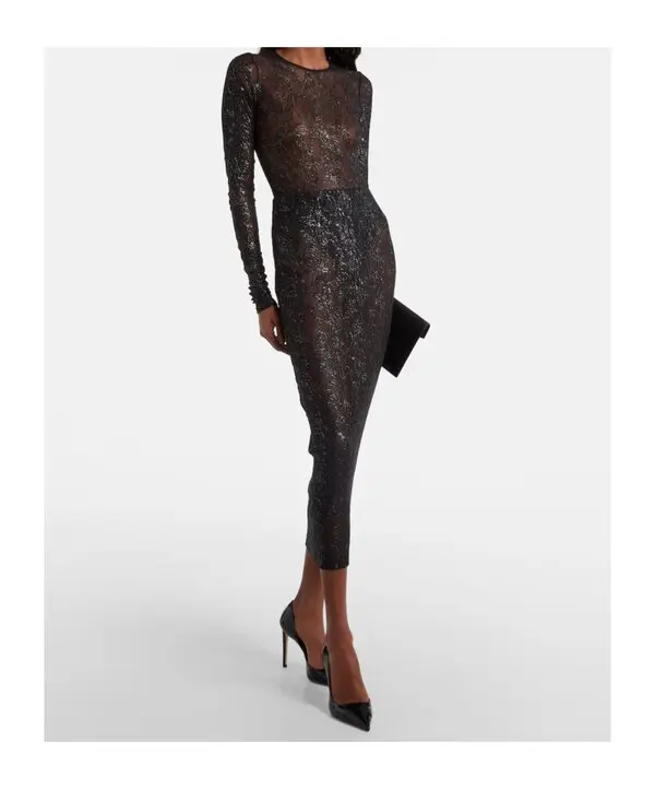 Wardrobe.NYC Floral Lace Midi Skirt