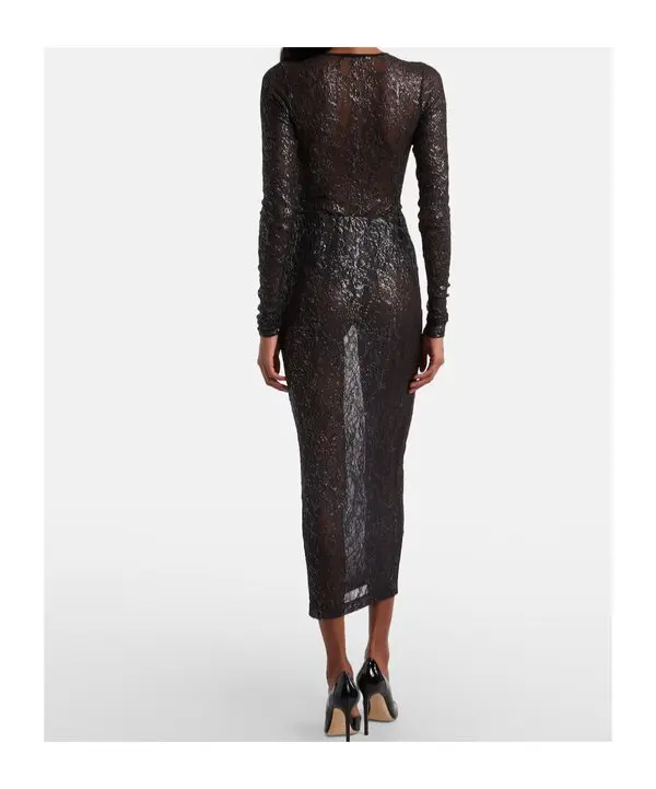 Wardrobe.NYC Floral Lace Midi Skirt