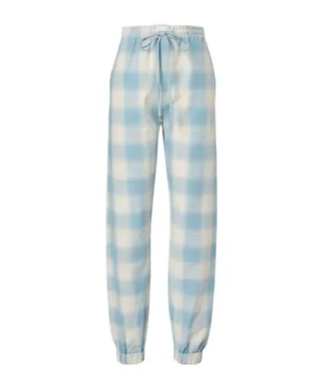 Attico Checked Cotton And Wool Tapered Pants