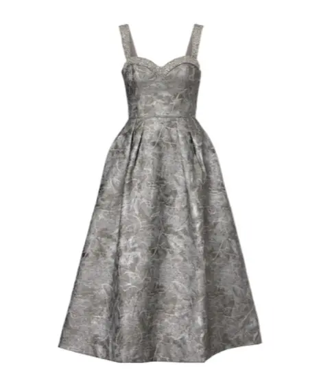 Rebecca Vallance Sterling Metallic-effect Jacquard Gown